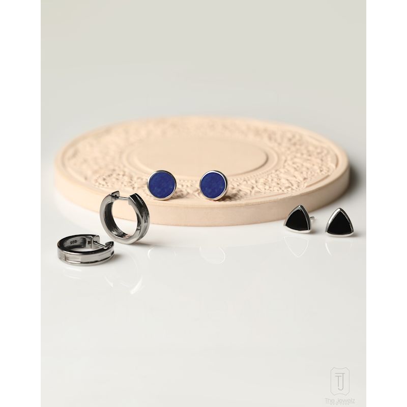 Indigo Tide Lapis Silver Studs Earrings | Lapis Studs | The Jewelz ...