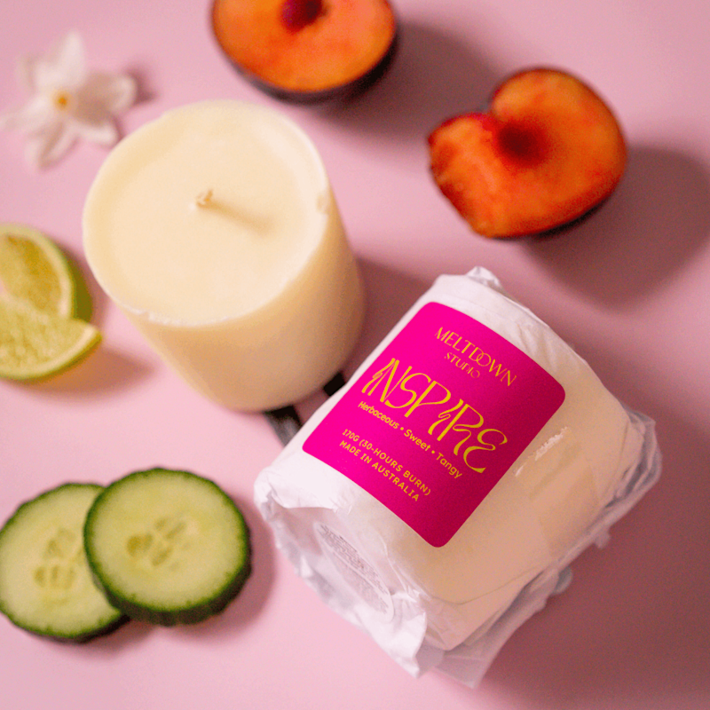 Inspire Soy Candle Refill | Plum, Vanilla, & Pine Scented | Meltdown ...