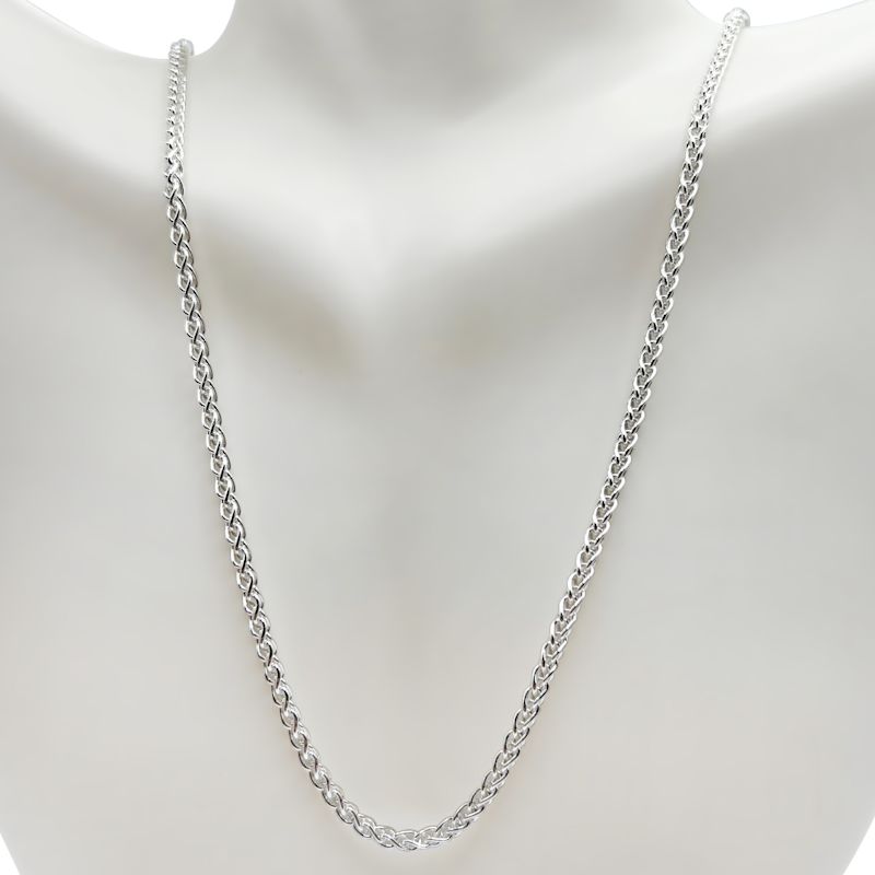 Italian Sterling Silver Foxtail Wheat Chain - Unisex - 18" - 24 ...
