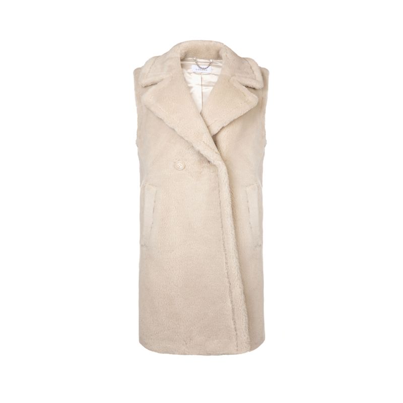 Rita Longline Gilet Natural Stone | ISSY LONDON | Wolf & Badger