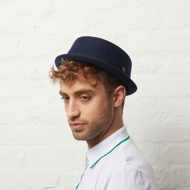 Jack Blue Felt Skimpy Brim Short Brim Rude Boy Mod Style Porkpie Hat ...