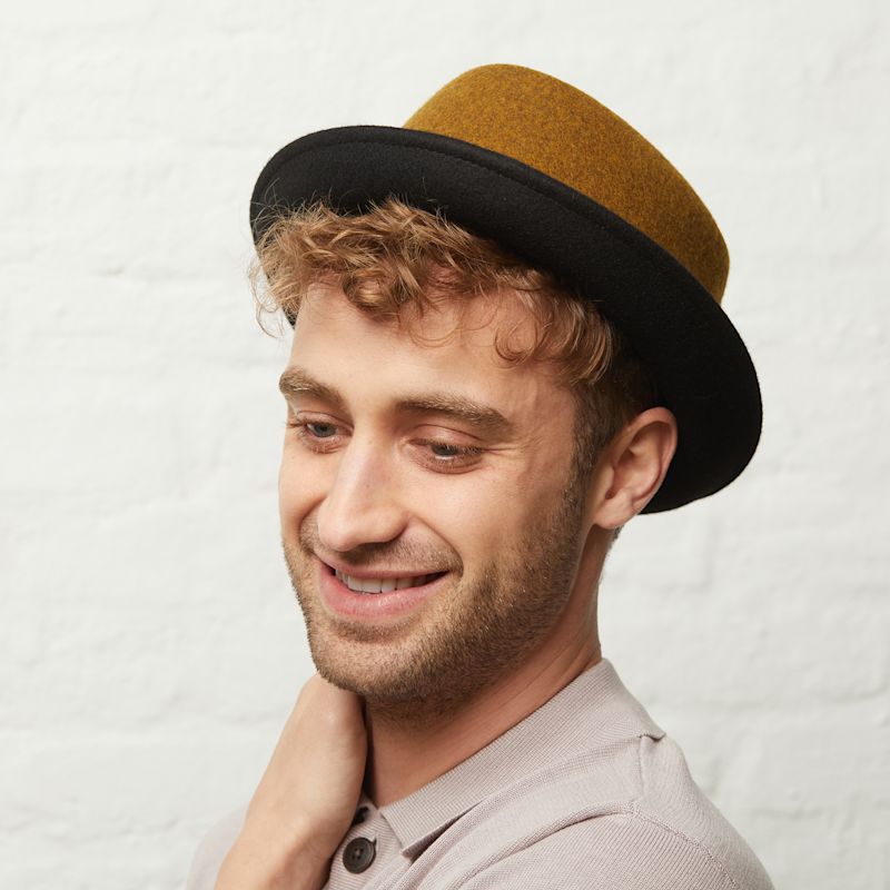 Jackson Mustard Yellow Wool Felt Two Toine Porkpie Hat | Dasmarca Hats ...