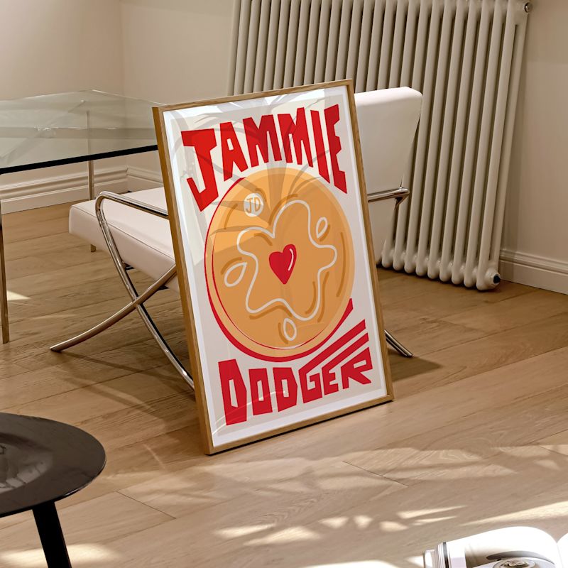 Jammie Dodger Art Print - A2 | Natalie Cass Art | Wolf & Badger