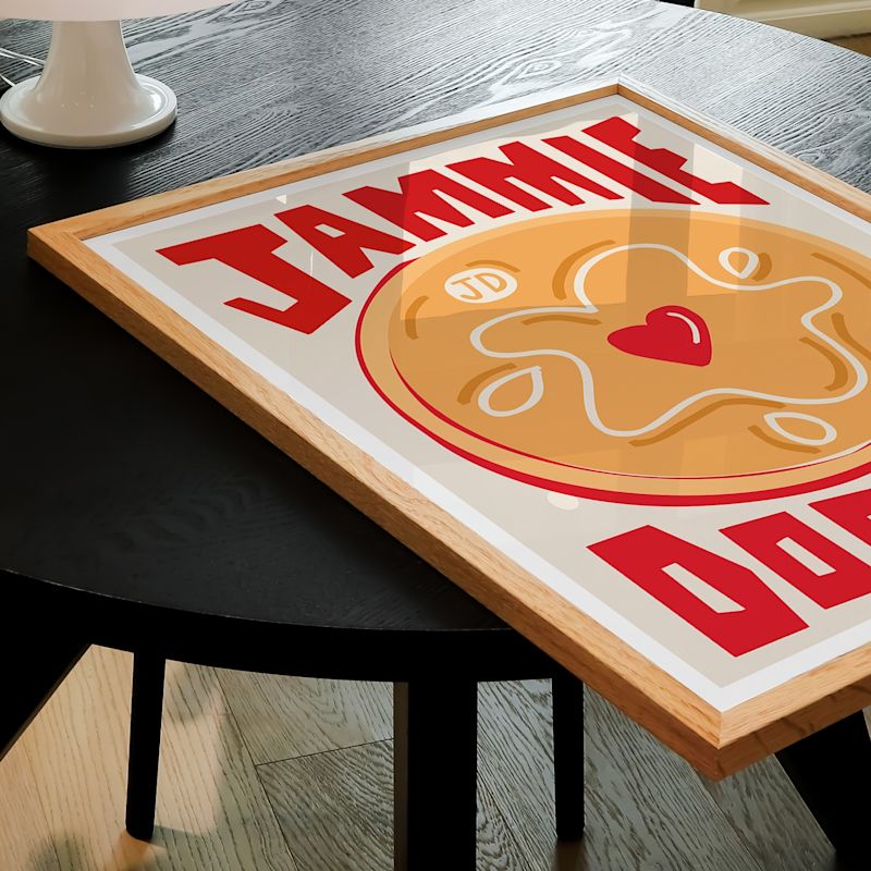 Jammie Dodger Art Print - A2 | Natalie Cass Art | Wolf & Badger