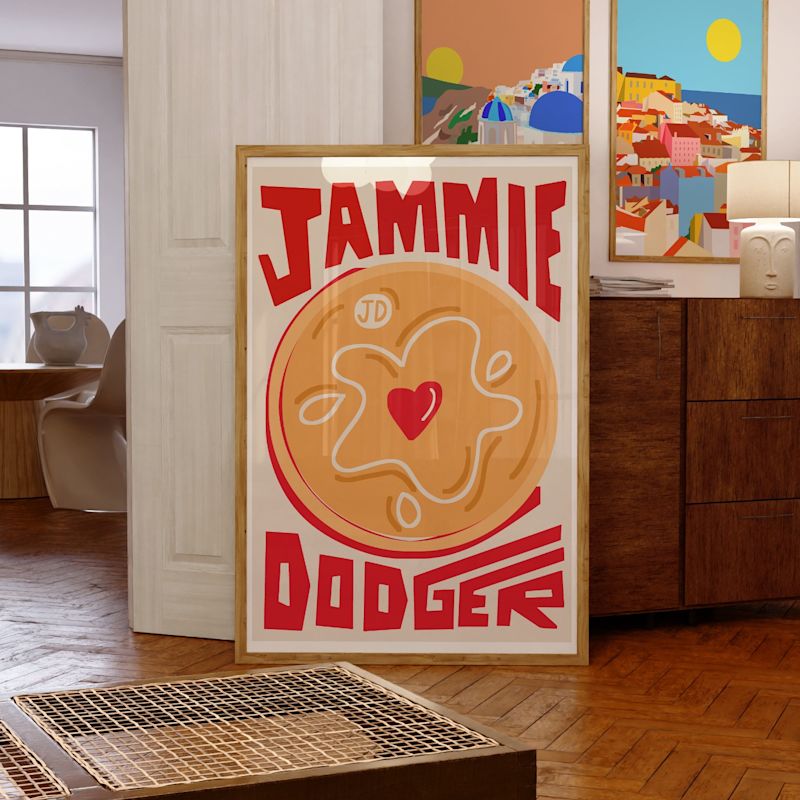 Jammie Dodger Art Print - A2 | Natalie Cass Art | Wolf & Badger