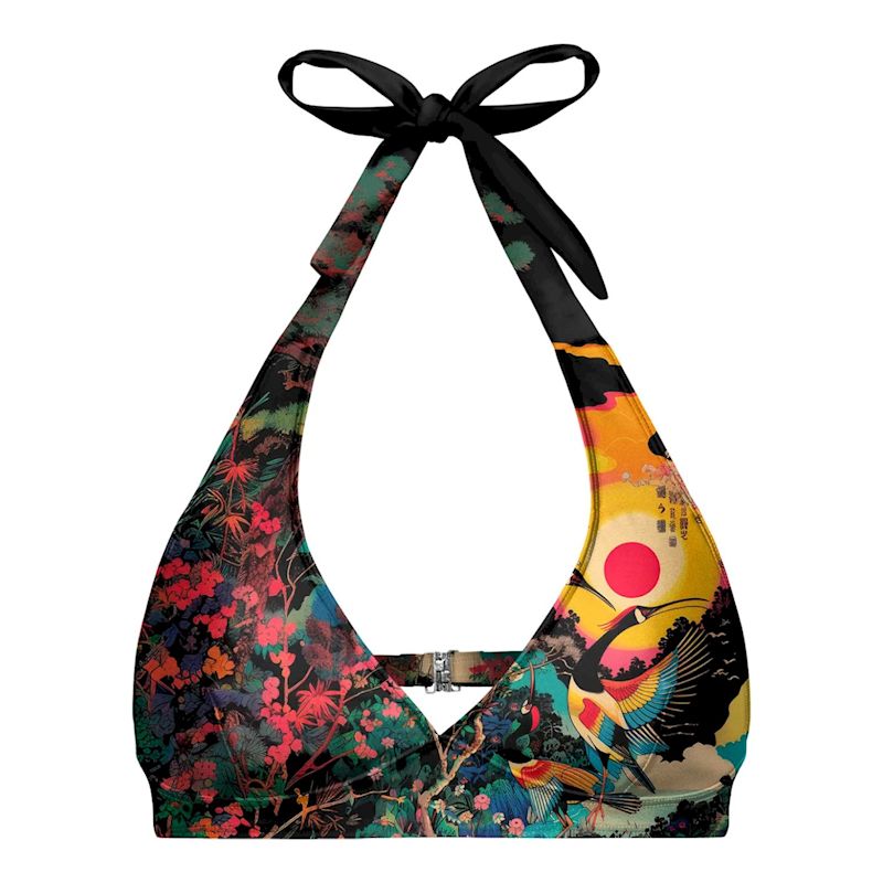 Japanese Heron Halter Neck Bikini Top | Aloha From Deer | Wolf & Badger