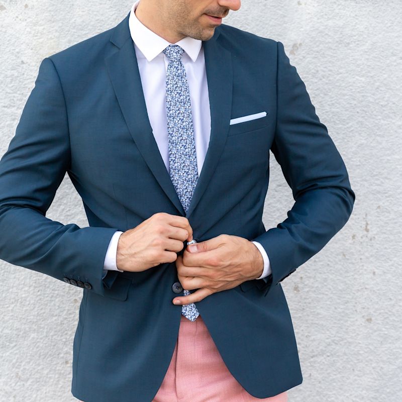 Liberty Pepper Blue Tie | LE COLONEL | Wolf & Badger
