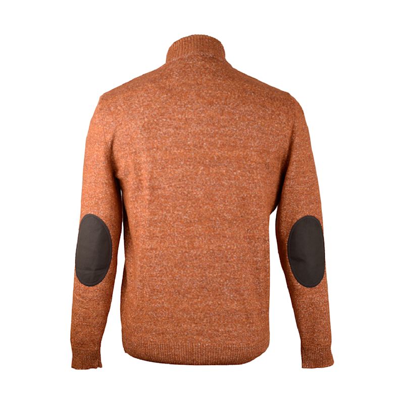 Jayden Button Neck Elbow Patch Jumper - Burnt Orange | DAVID WEJ | Wolf ...