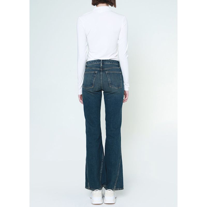 Jenith Curves Cascade Flare In Mosswood | Noend Denim | Wolf & Badger