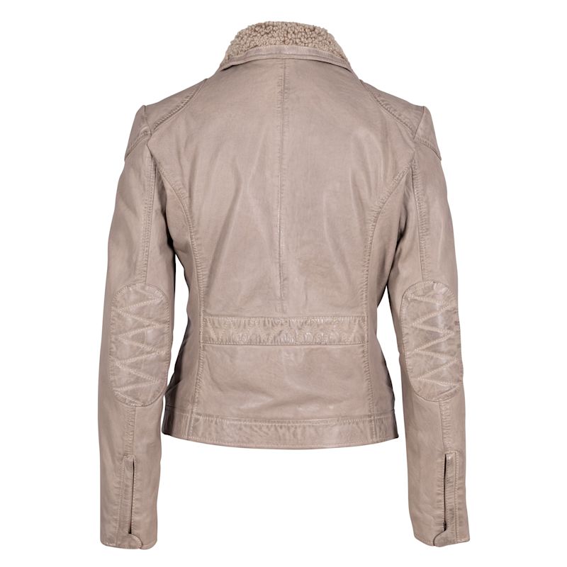Jenja Rf Leather Jacket, Stone | MAURITIUS | Wolf & Badger