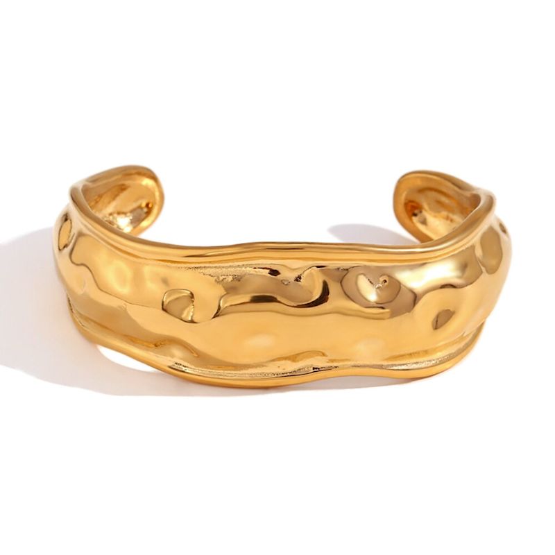 Silver Jordana Hammered Wide Open Cuff Bracelet | Olivia Le | Wolf & Badger