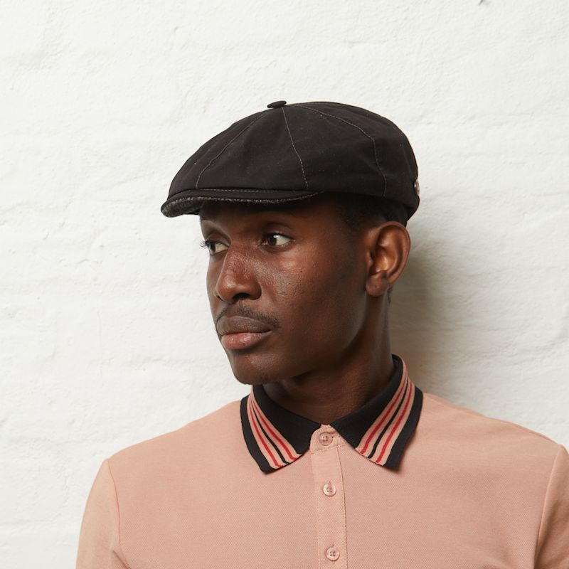 Josh Black Italian Waterproof Newsboy Bakerboy Cap | Dasmarca Hats ...