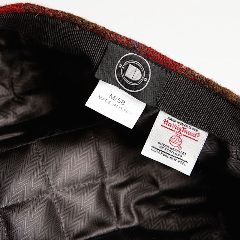 Justin Lava Red Harris Tweed Flat Cap Made In Italy | Dasmarca Hats ...