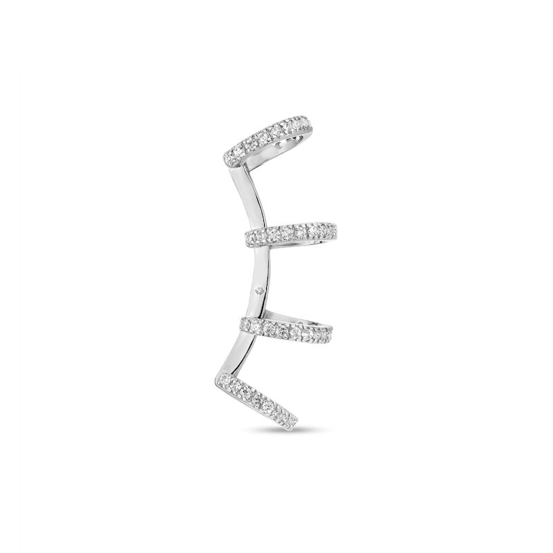 Edge Ear Cuff With Man Made Cz Diamond Stimulant In Sterling Silver ...