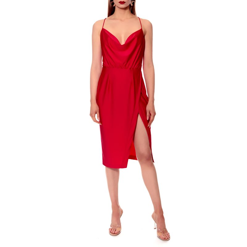 Kim Red Midi Dress | AGGI by HALEWSKI | Wolf & Badger