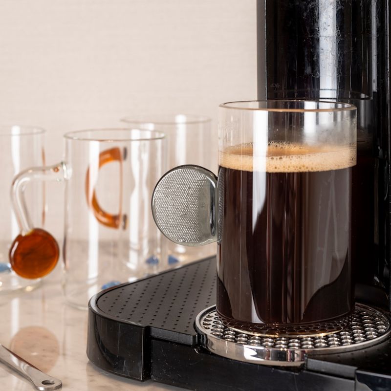 Small Glass Coffee Cup With Circle Handle | And Jacob | Wolf & Badger