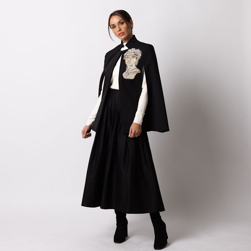 Laines Couture Tailored Cape With Embellished Greek God | LAINES LONDON ...