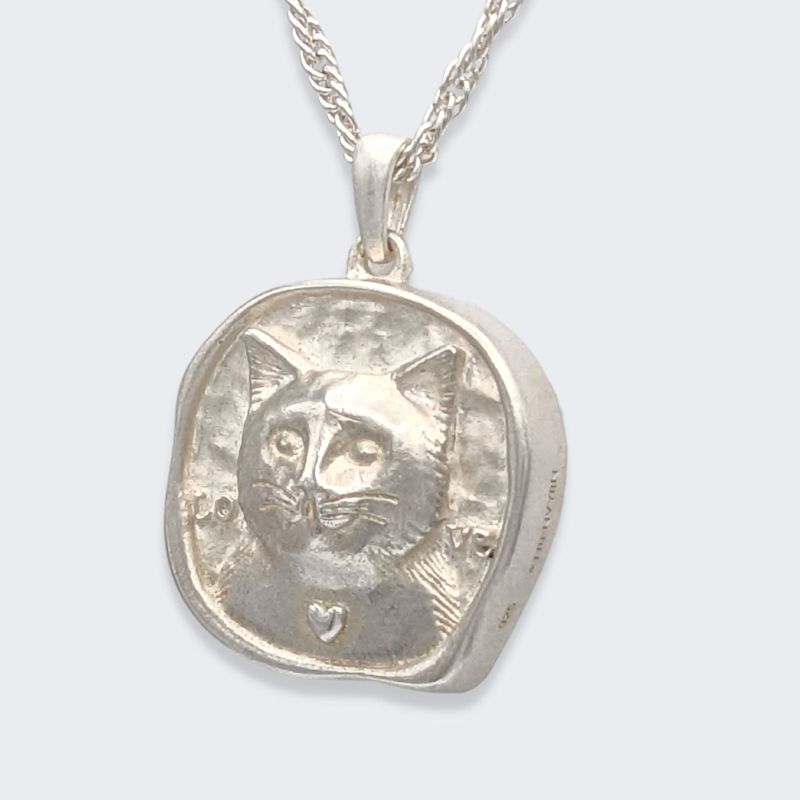 Lars Reversible Cat Coin Necklace, Sterling Silver | FRENVYRN | Wolf ...