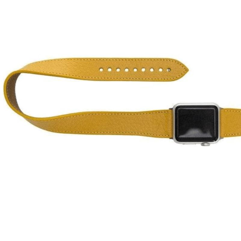 Leather Apple Watch Strap Double Thin - Yellow - San Diego | LEATHERE ...