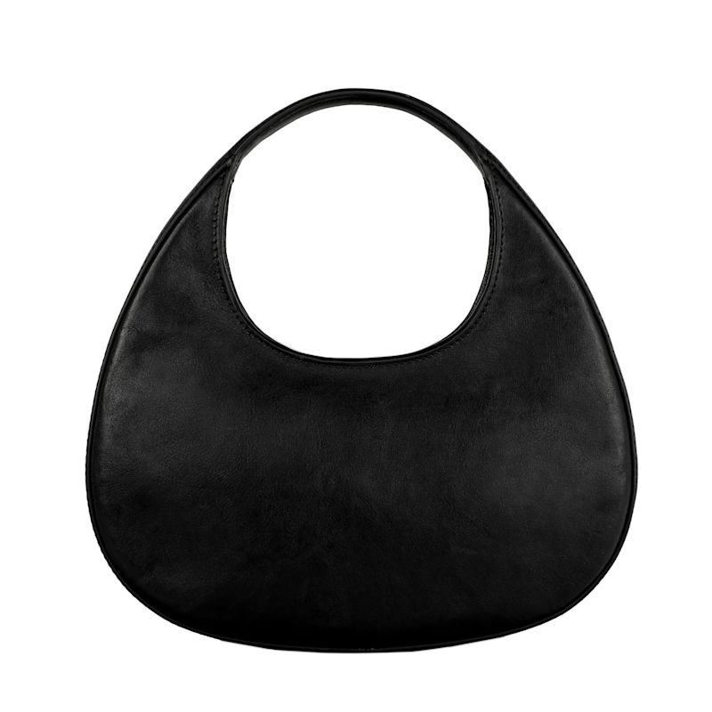 Leather Half-Moon Handbag For Women In Black – The Moonstone | Time ...