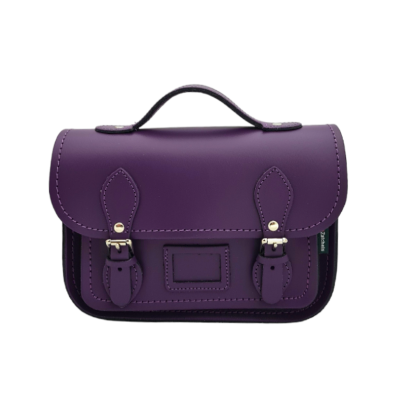 Leather Midi Satchel - Purple | Zatchels | Wolf & Badger