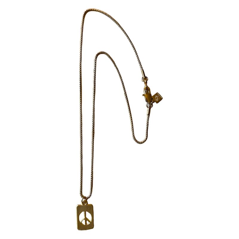 Lennon Peace Sign Dog Tag Necklace | sccollection | Wolf & Badger