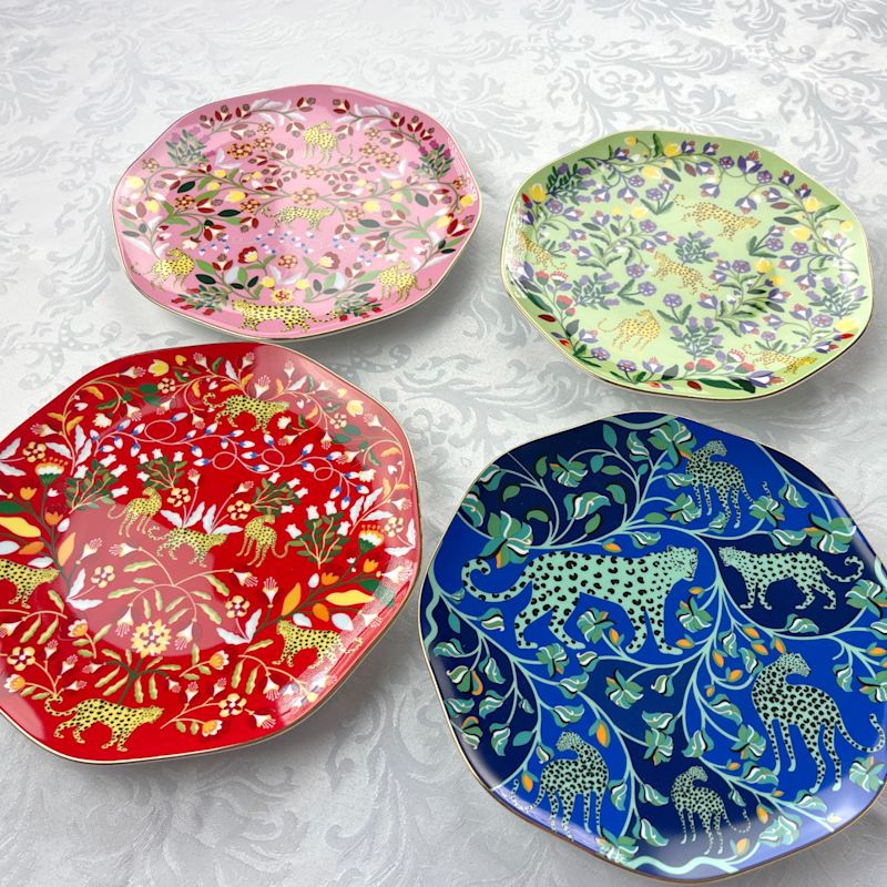 Leopards Forest Salad Plates, Set Of Four | Jessie Zhao New York | Wolf ...
