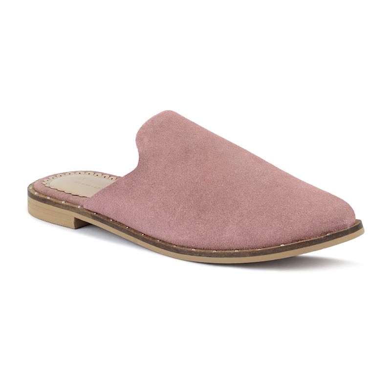 Lia Handcrafted Suede Mules In Dusty Pink By Rag & Co | Rag & Co ...