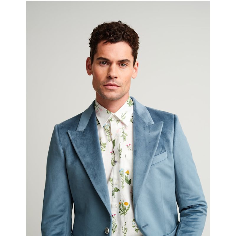 Light Blue Velvet Jacket | Gresham Blake | Wolf & Badger