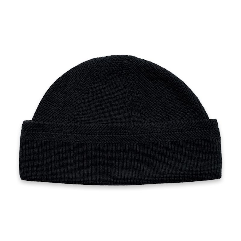 Lightweight Cotton Fowey Fisherman Beanie - Black | Paul James Knitwear ...