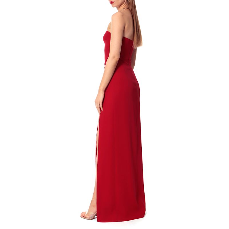 Lisa Red Delicious Strapless Maxi Evening Dress | AGGI by HALEWSKI ...