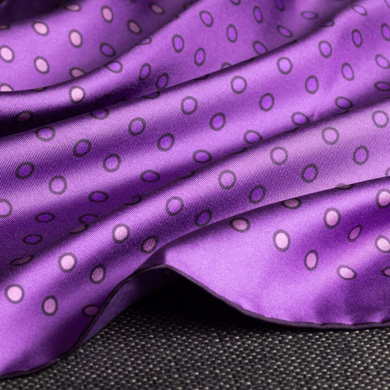 'Luna' Polka Dot Silk Pocket Square In Purple & Lilac. Full-Size ...