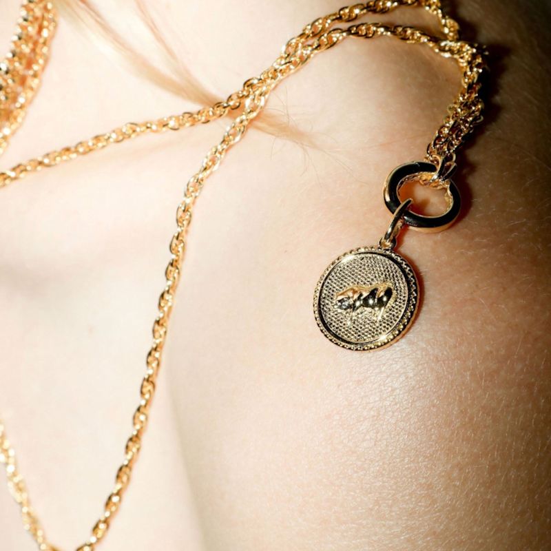 Lunar Long Chain Medallion Necklace- Horse | Alexie of Athens | Wolf ...