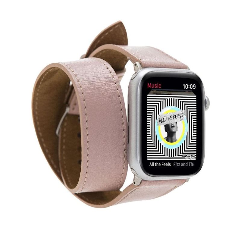 Luxury Double Wrap Pink Leather Apple Watch Band - San Diego | LEATHERE ...