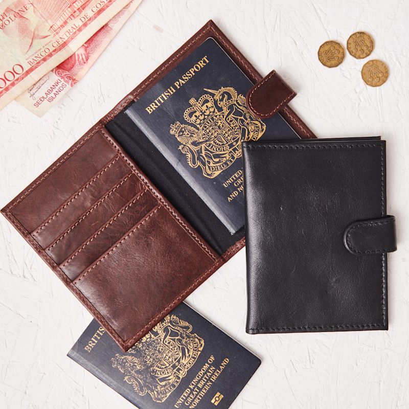 Luxury Leather Passport Cover With Card Slots - Dark Brown | VIDA VIDA ...