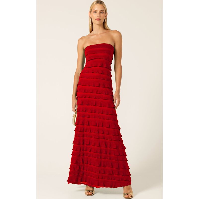 Maddison Dress In Cherry | SACHA DRAKE | Wolf & Badger