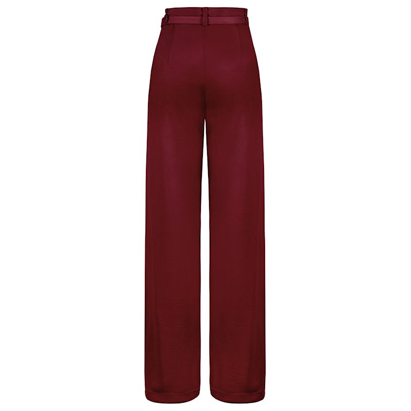 Malbec Set Viscose Burgundy Red Elegant Work-To-Evening Long Sleeve Top ...