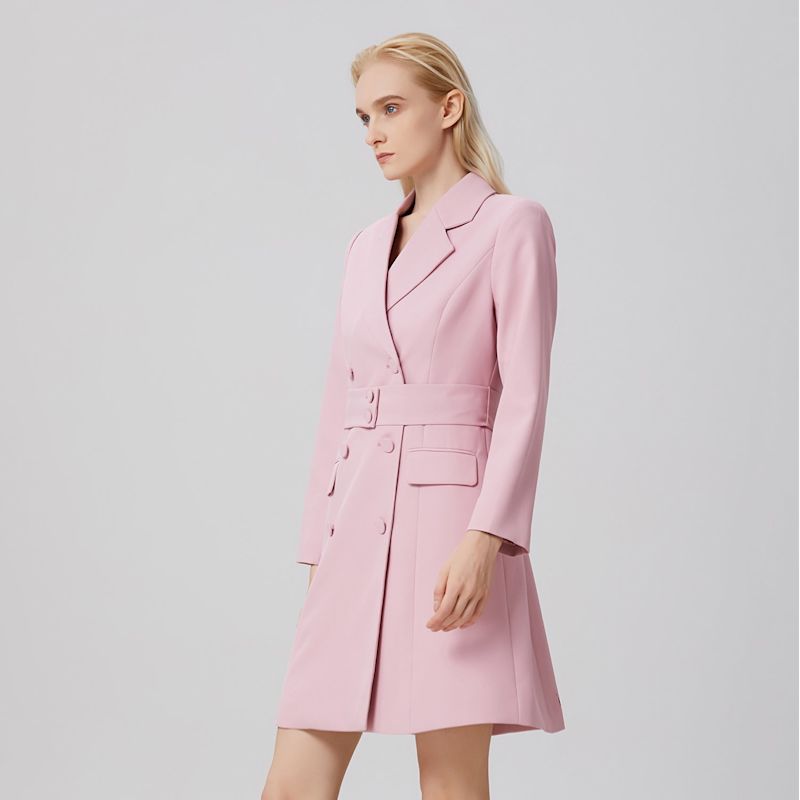 Belted Tailor Coat - Pink | Smart and Joy | Wolf & Badger