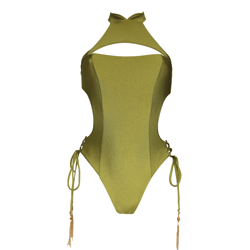 Bikini One Piece Mao String - Olive | Marquise Swim | Wolf & Badger