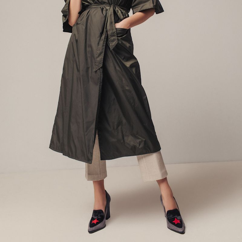 Maria Grey & Black With Red Star Loafers | Rosamund Muir London | Wolf ...