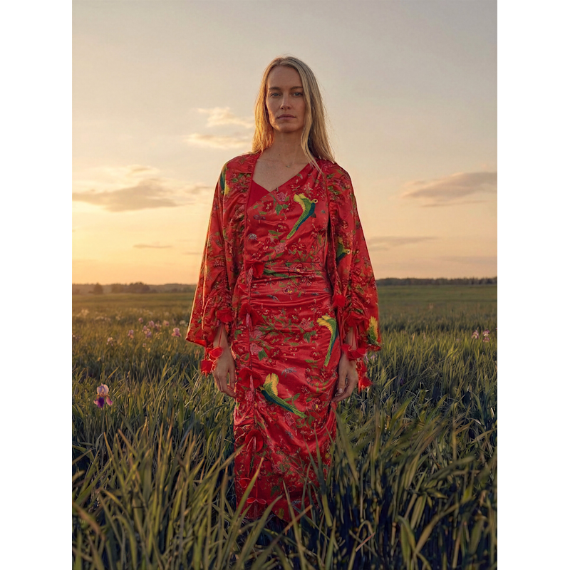 The Maya One-Shoulder Dress - Without Embroidery | Ashaki | Wolf & Badger