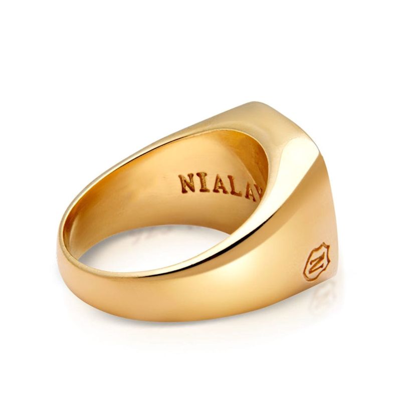 Men's Gold Signet Ring With Blue Lapis | Nialaya | Wolf & Badger