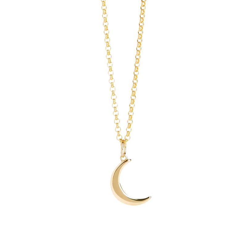 Mini Crescent Moon Necklace Gold | Muru | Wolf & Badger