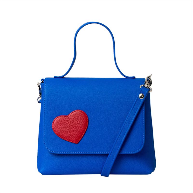 Blue Mini Love Bag With Red Heart Attached | LAURA OLARU | Wolf & Badger
