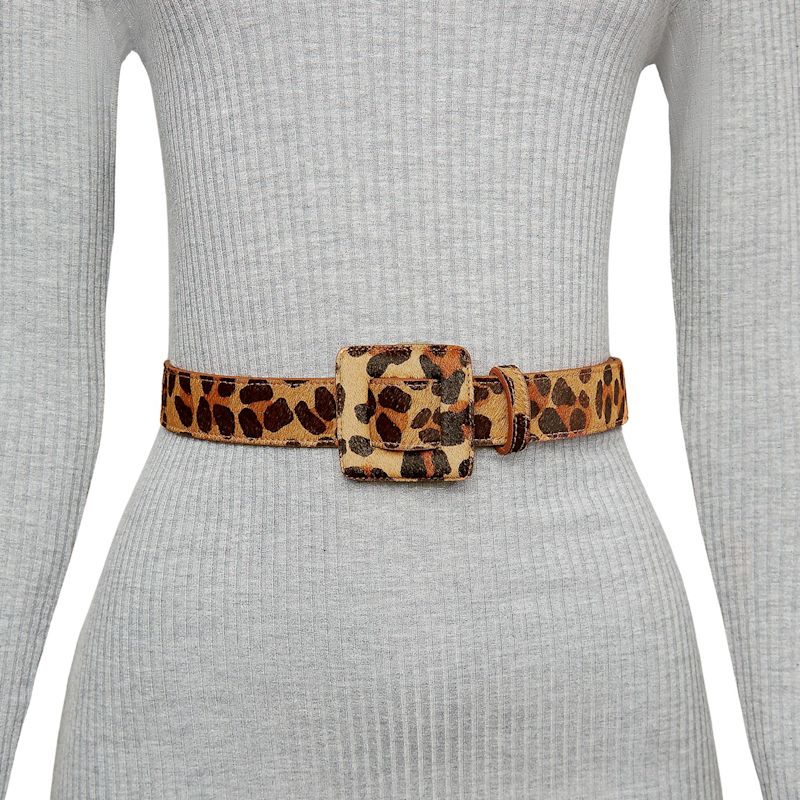 Mini Square Buckle Belt - Leopard | BeltBe | Wolf & Badger