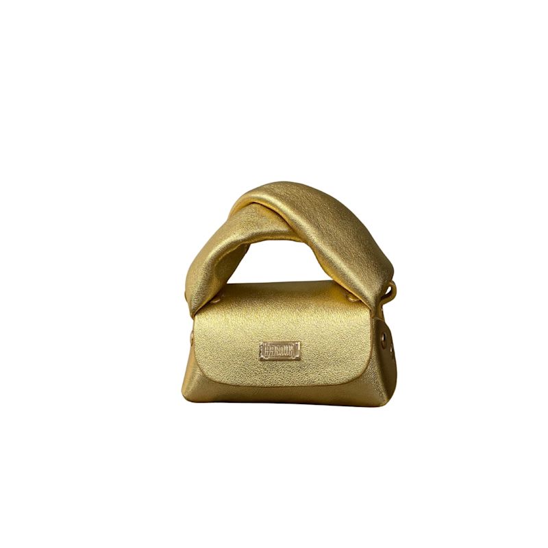 Mira Micro Metallic Gold Flat Grain Leather | AABOUX | Wolf & Badger