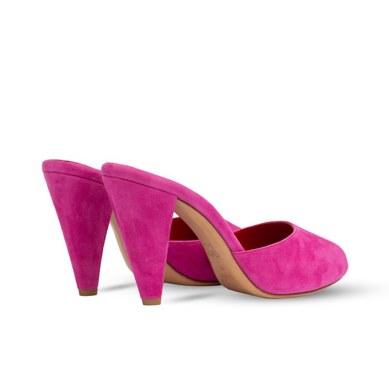 Montavia Hot Pink Mules | Rosamund Muir London | Wolf & Badger