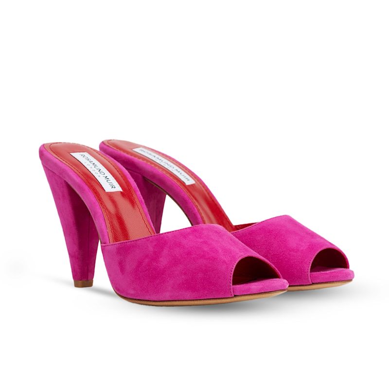 Montavia Hot Pink Mules | Rosamund Muir London | Wolf & Badger