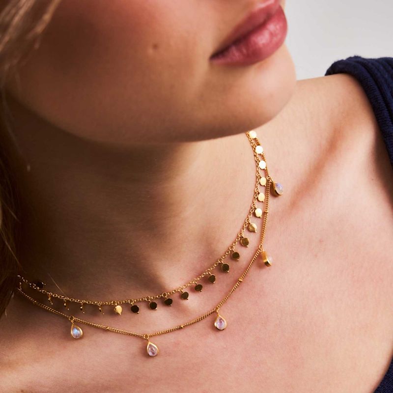 Multi Disk Gold Choker Necklace | Moon London | Wolf & Badger