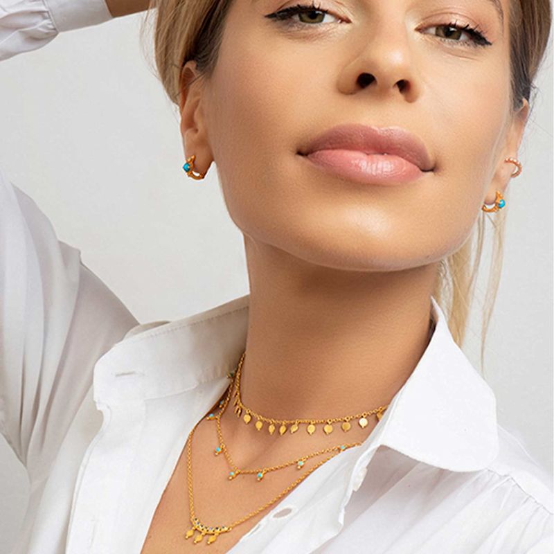 Multi Disk Gold Choker Necklace | Moon London | Wolf & Badger